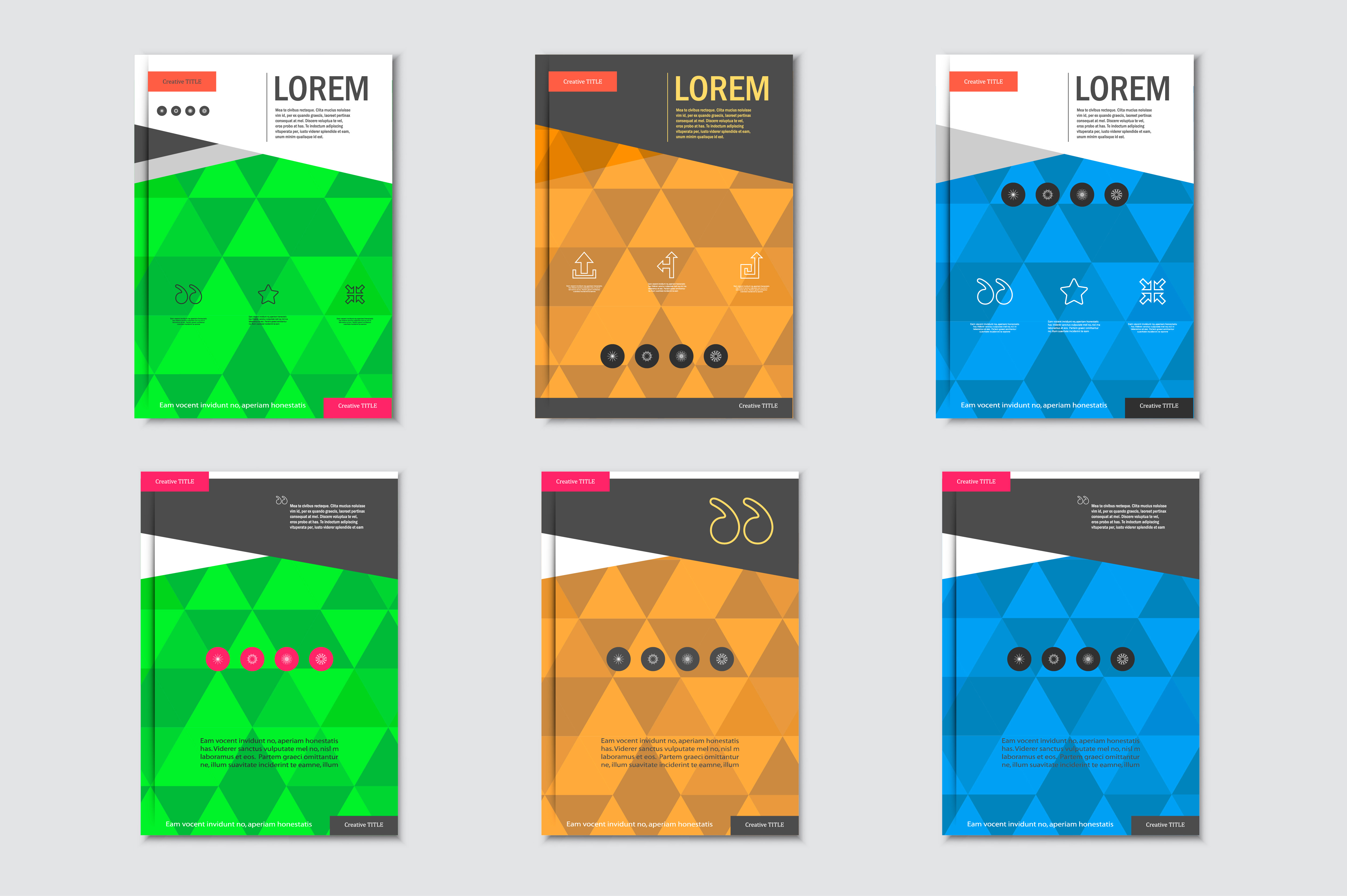 Brochure design with triangular | Brochure Templates ~ Creative Market