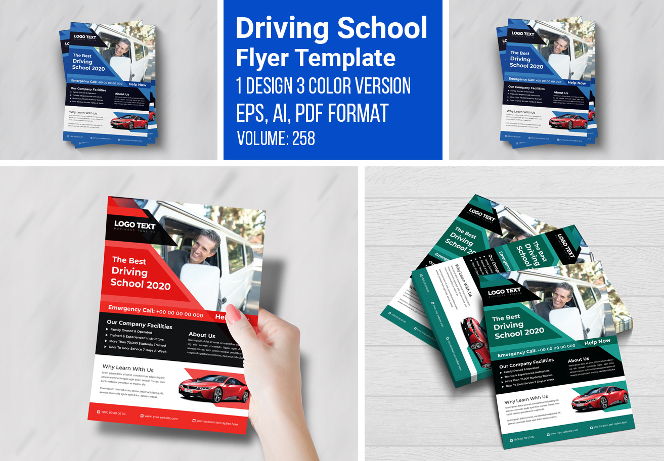 Driving School Flyers Templates, a Flyer Template by MRI STUDIO