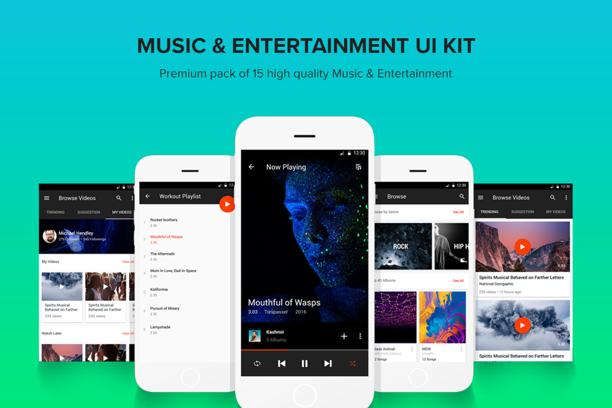 Music & Entertainment - UI Kit, a Templates & Theme by UICreative