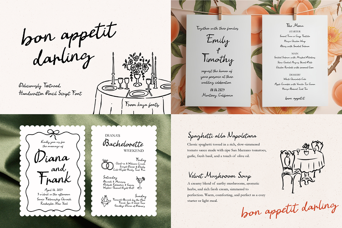 Whimsical Handwritten Font Bundle, a Script Font by Kaya Fonts