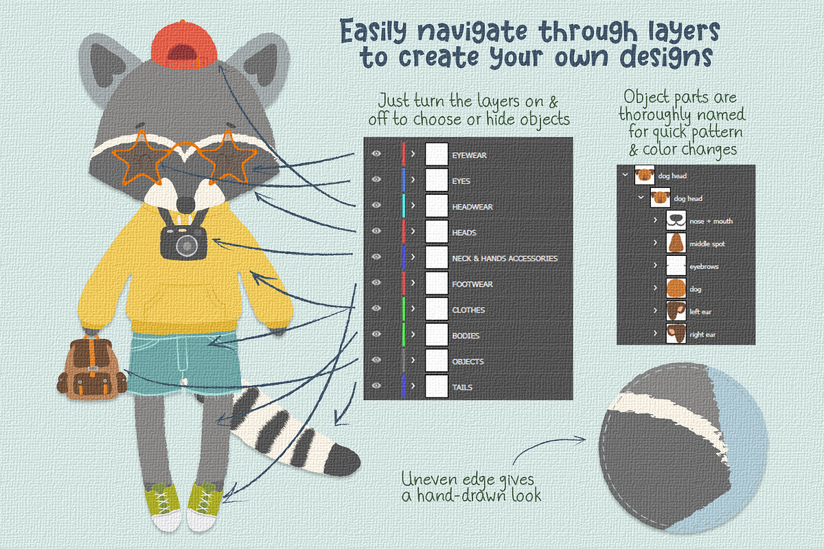 Animal character creator, an Object Graphic by Trinibis