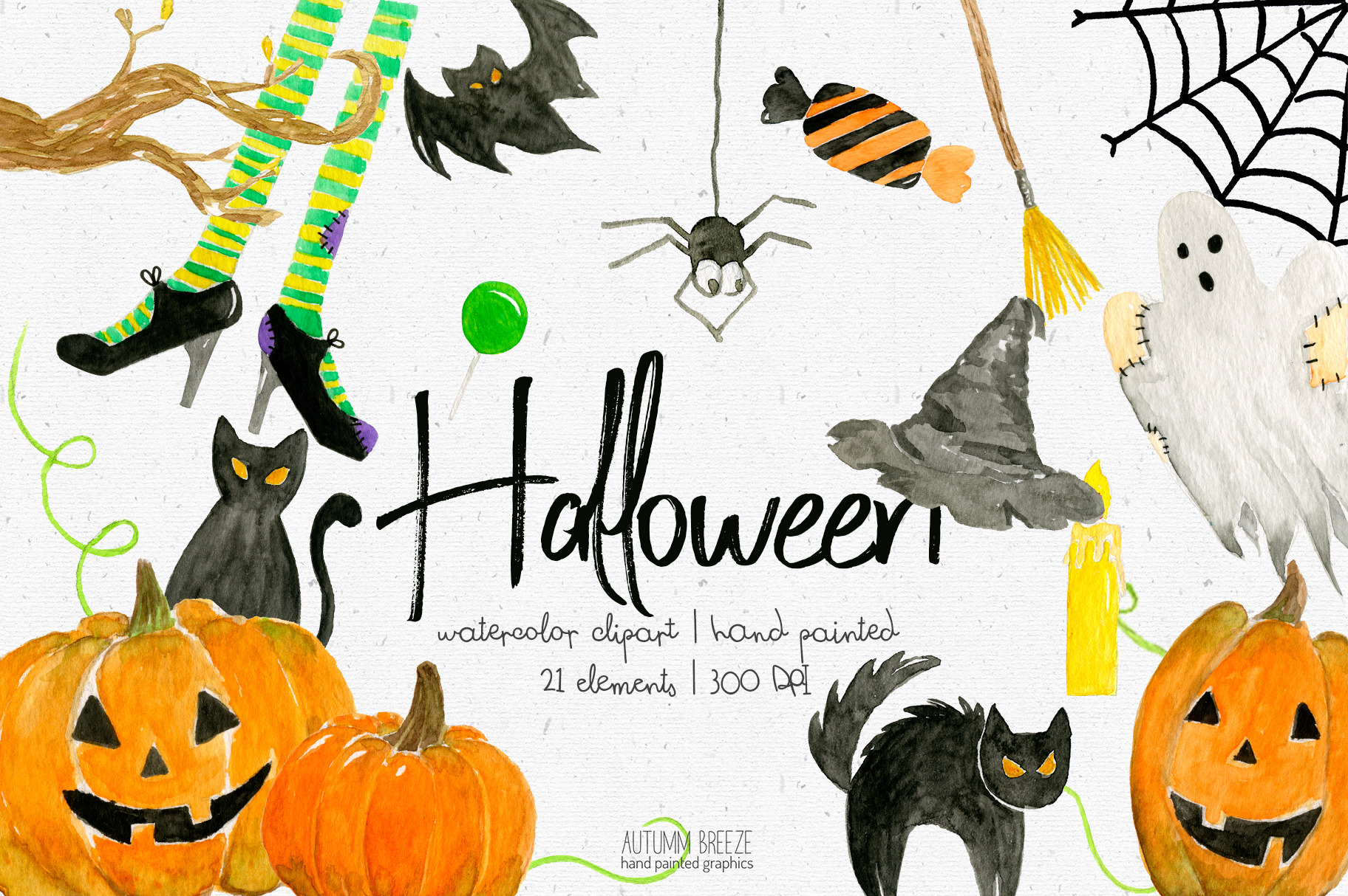 Halloween clipart, a Decorative Illustration by Autumn Breeze