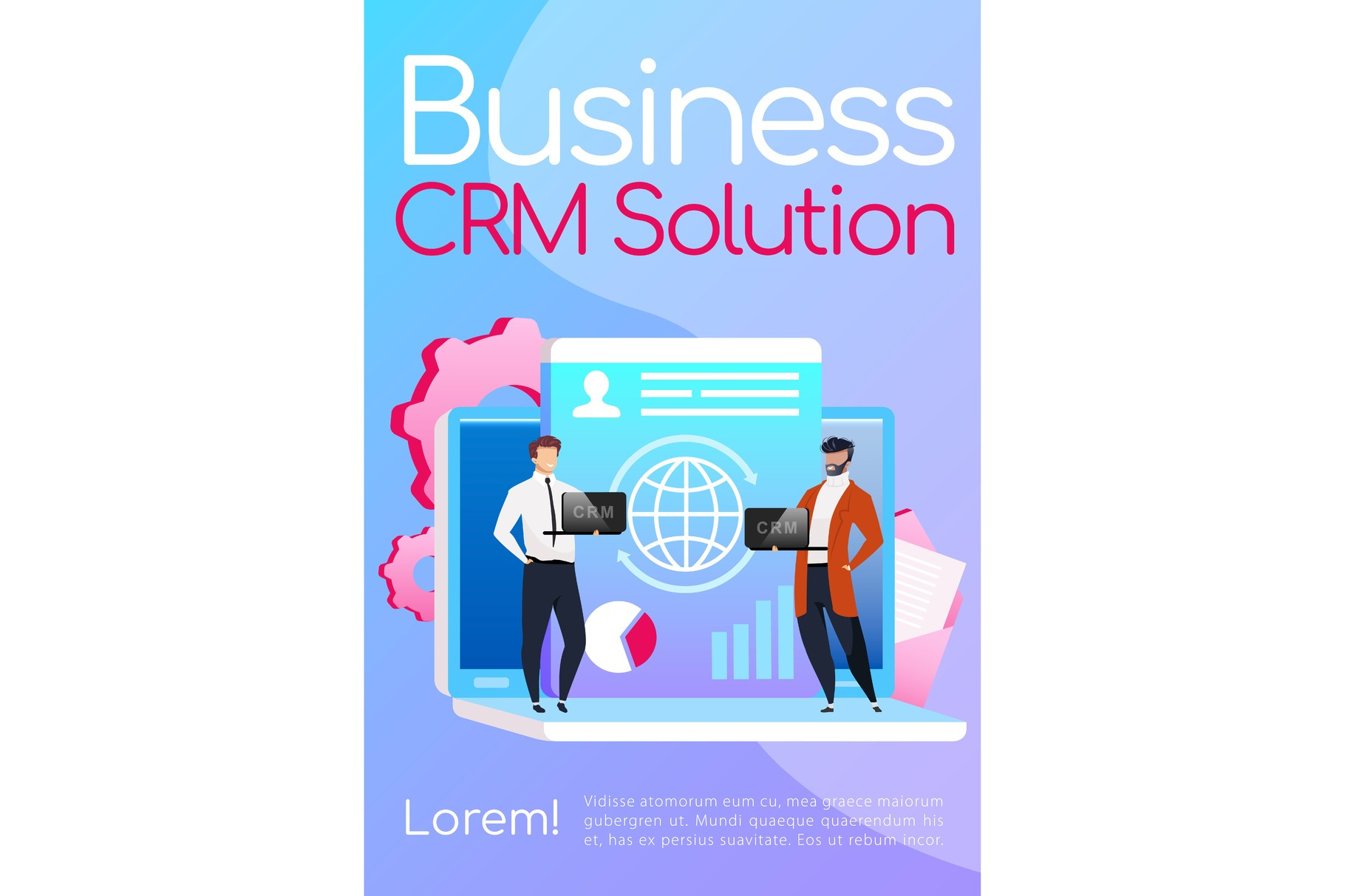 Business CRM solution poster, a Flyer Template by The img