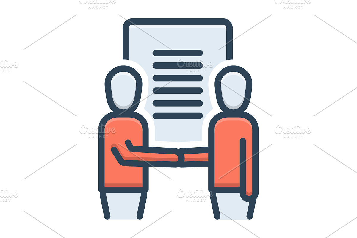 Treaty agreement color icon, an Icon by Creative priyanka | Creative Market