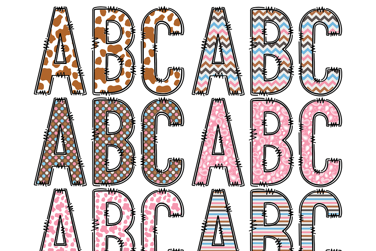 Cowgirl Western Alphabet Bundle PNG, a Decorative Illustration by ...