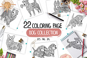 Dog Anti-stress coloring pages, an Illustration by PureDesignStudio