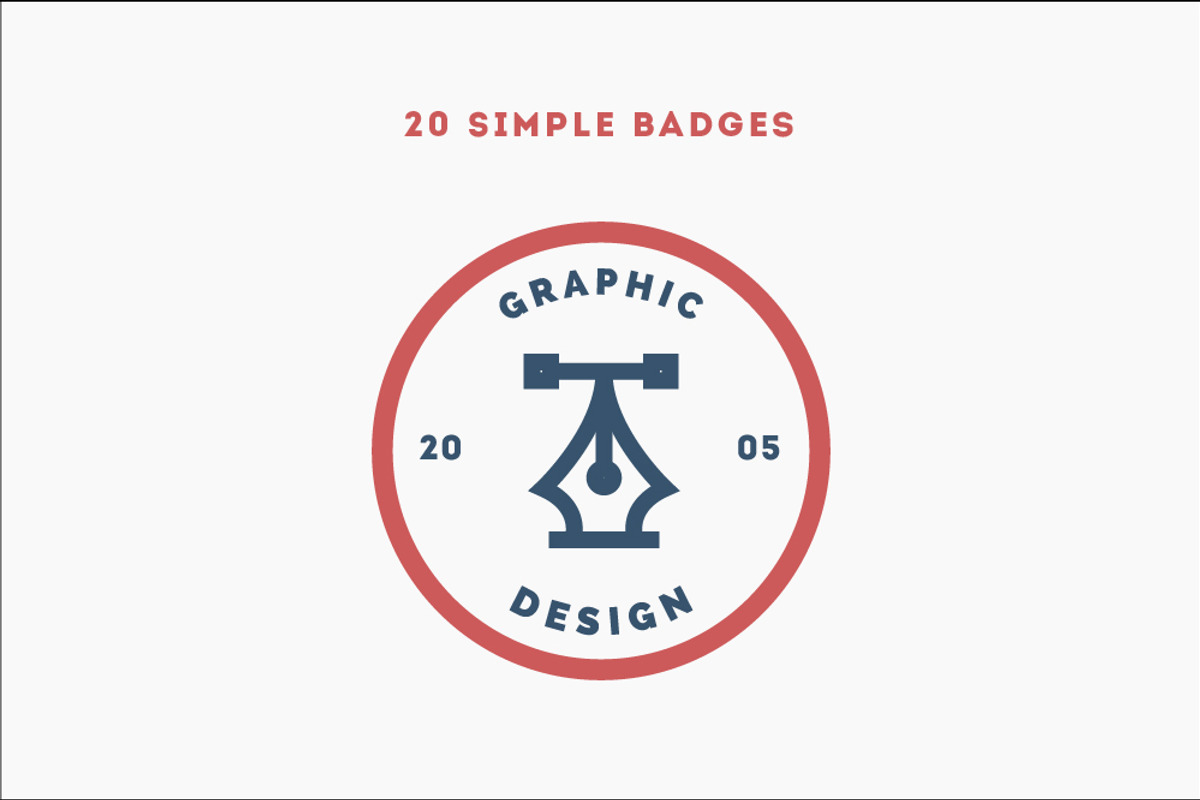 20 Simple Badges, a Branding & Logo Template by vuuuds