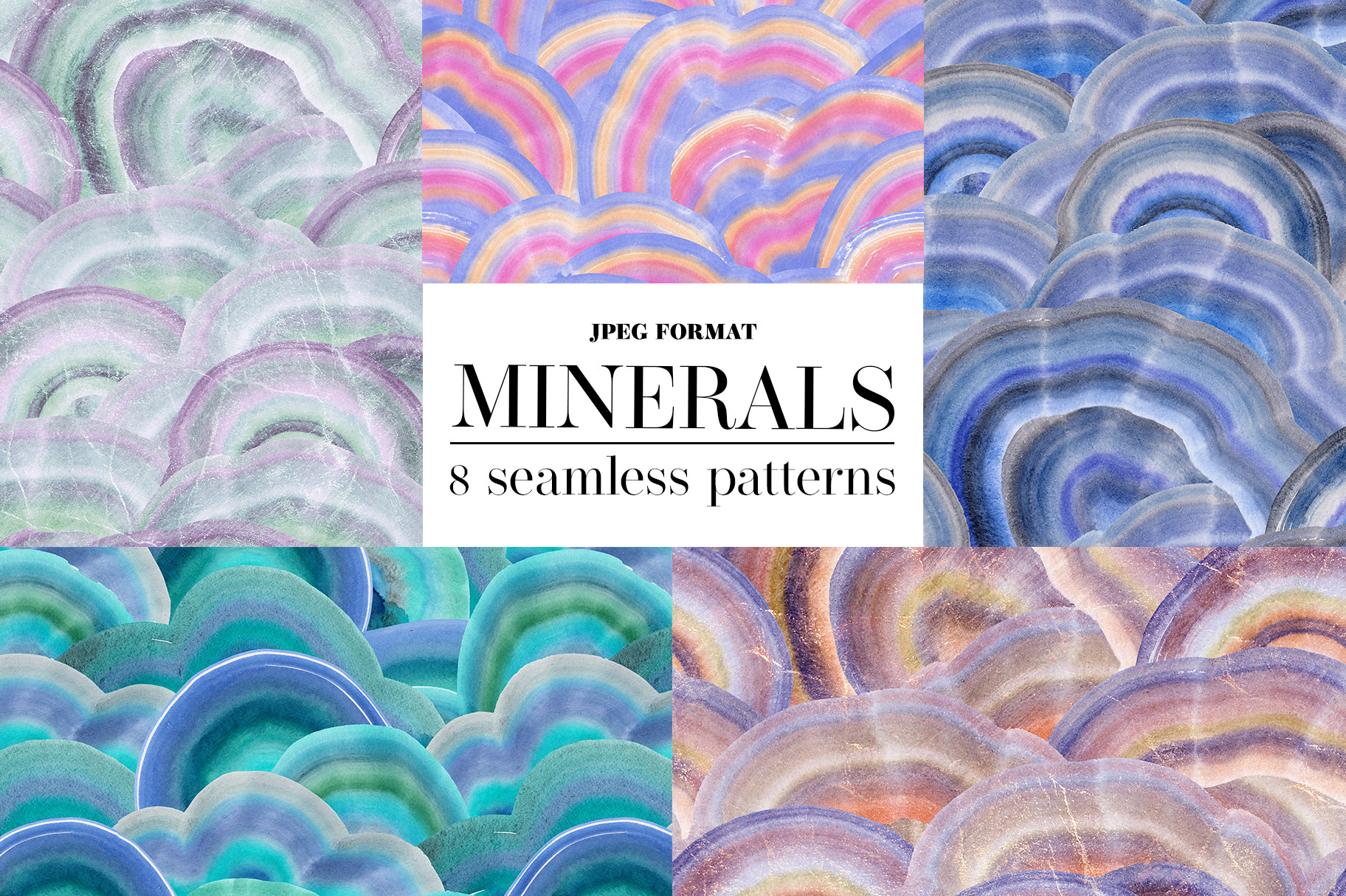 Minerals. Seamless patterns, a Pattern Graphic by emeraldthue