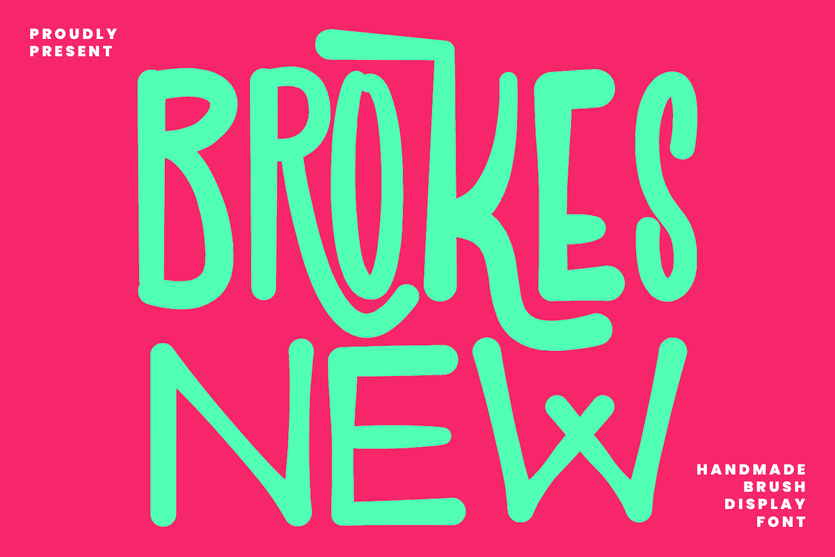 Brokes New Font Display Handmade Bru, a Handwritten Font by Maulana ...