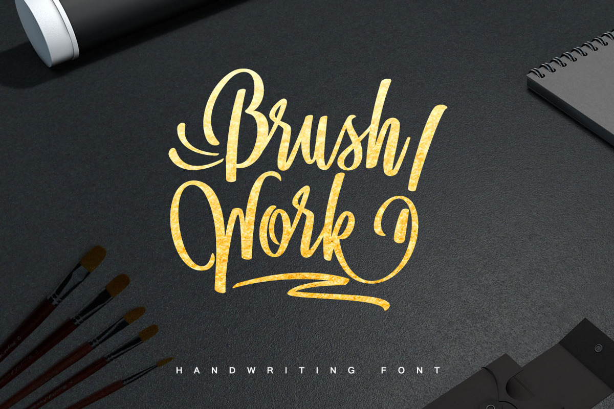 BrushWork TypeFace, a Script Font by alphadesign