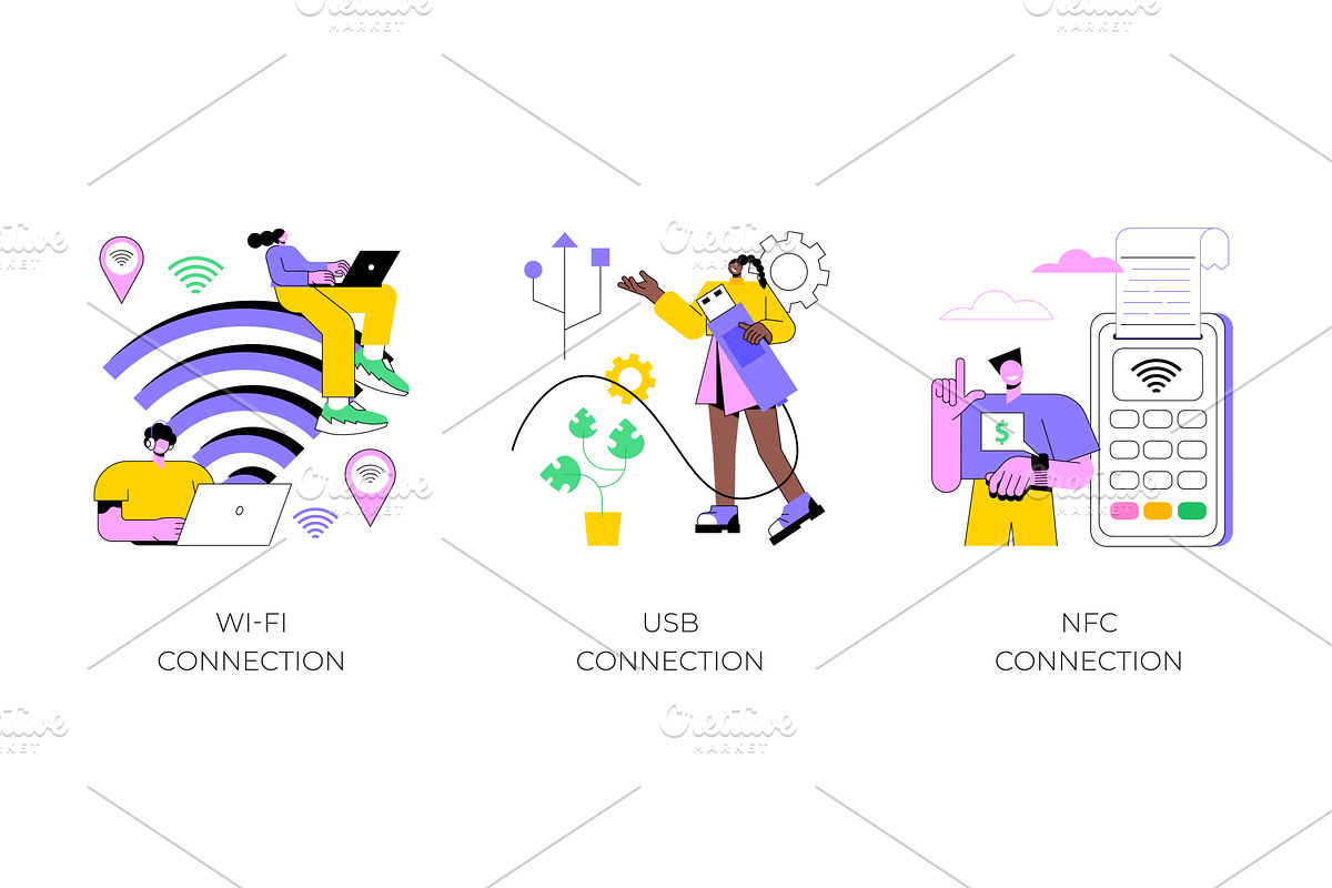 Device connectivity abstract concept, a Technology Illustration by ...