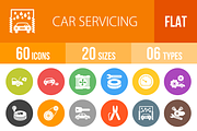 60 Car Servicing Flat Round Icons, an Icon by IconBunny