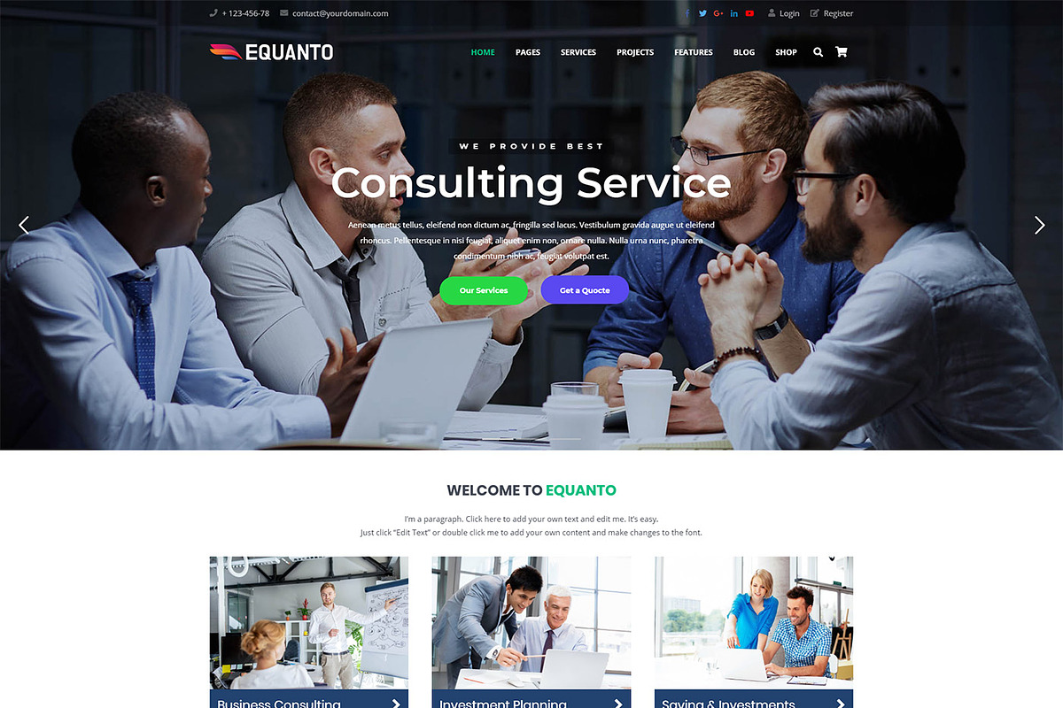 Equanto - Corporate & Business Theme, a WordPress Template by Cherry Wordpress Theme | Creative ...