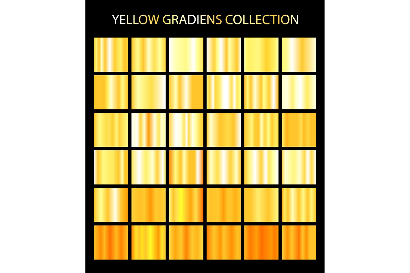 36 yellow color gradients, a Gradient Add-On by Ederella