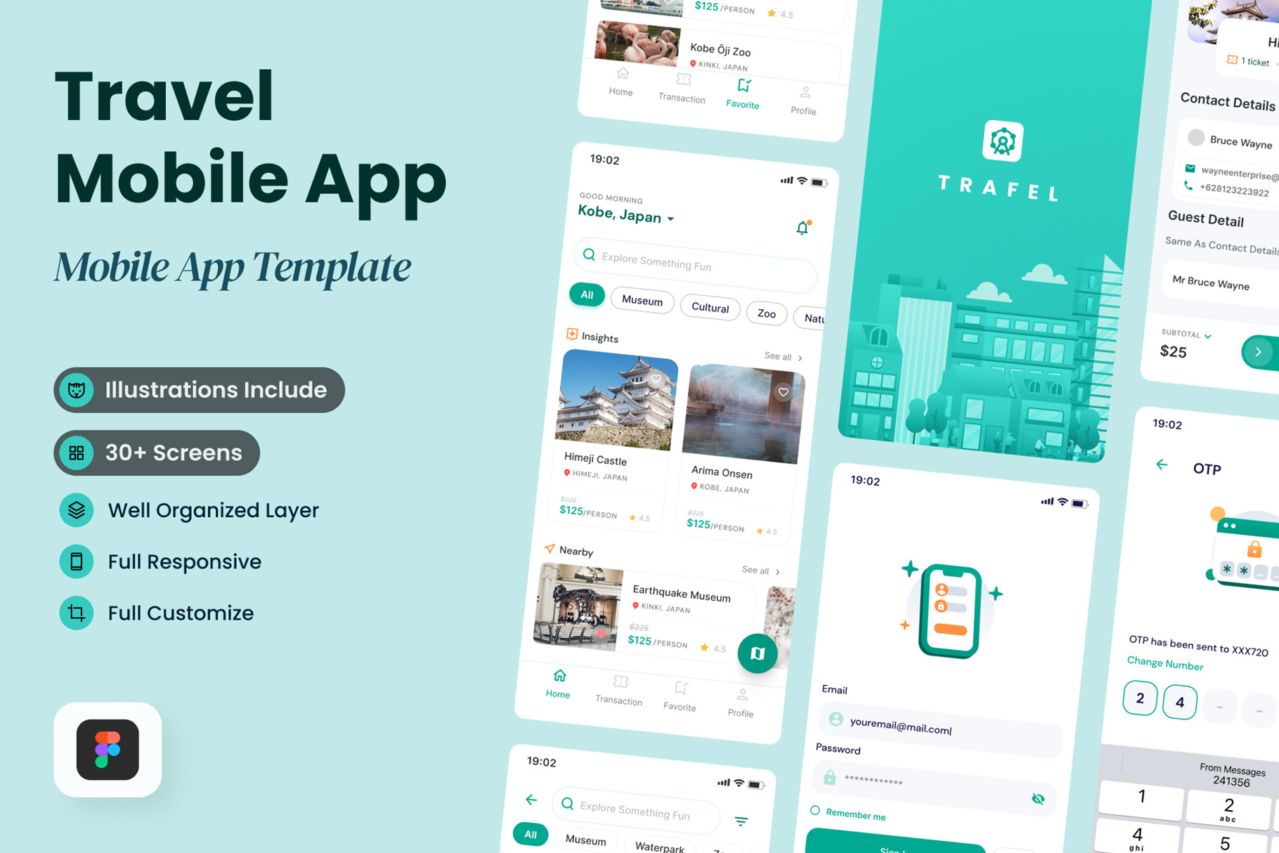 Trafel - Travel Mobile App UI Kits, an App Template by SLAB! Design