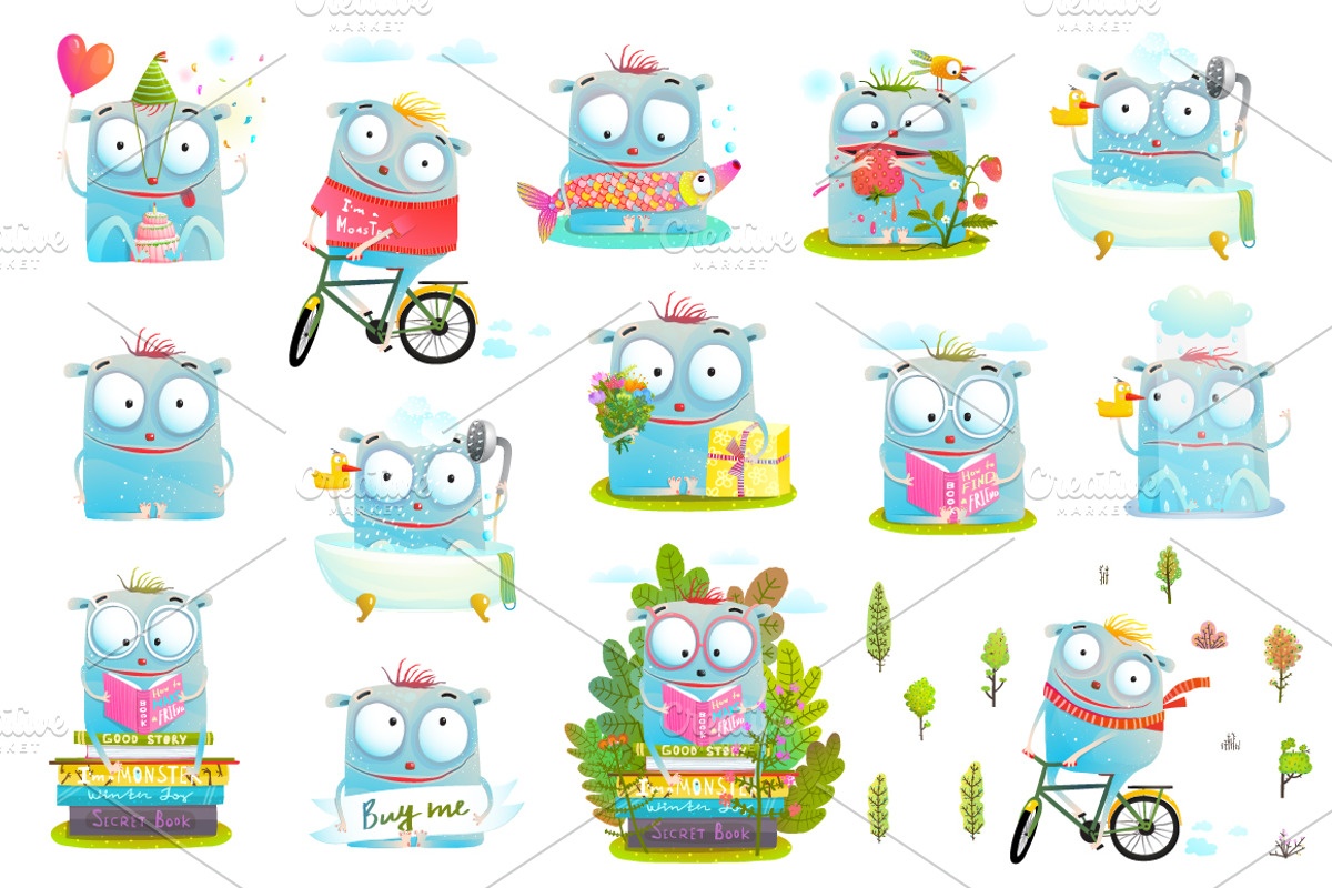 Kids Monsters Characters Collection, an Education Illustration by ...