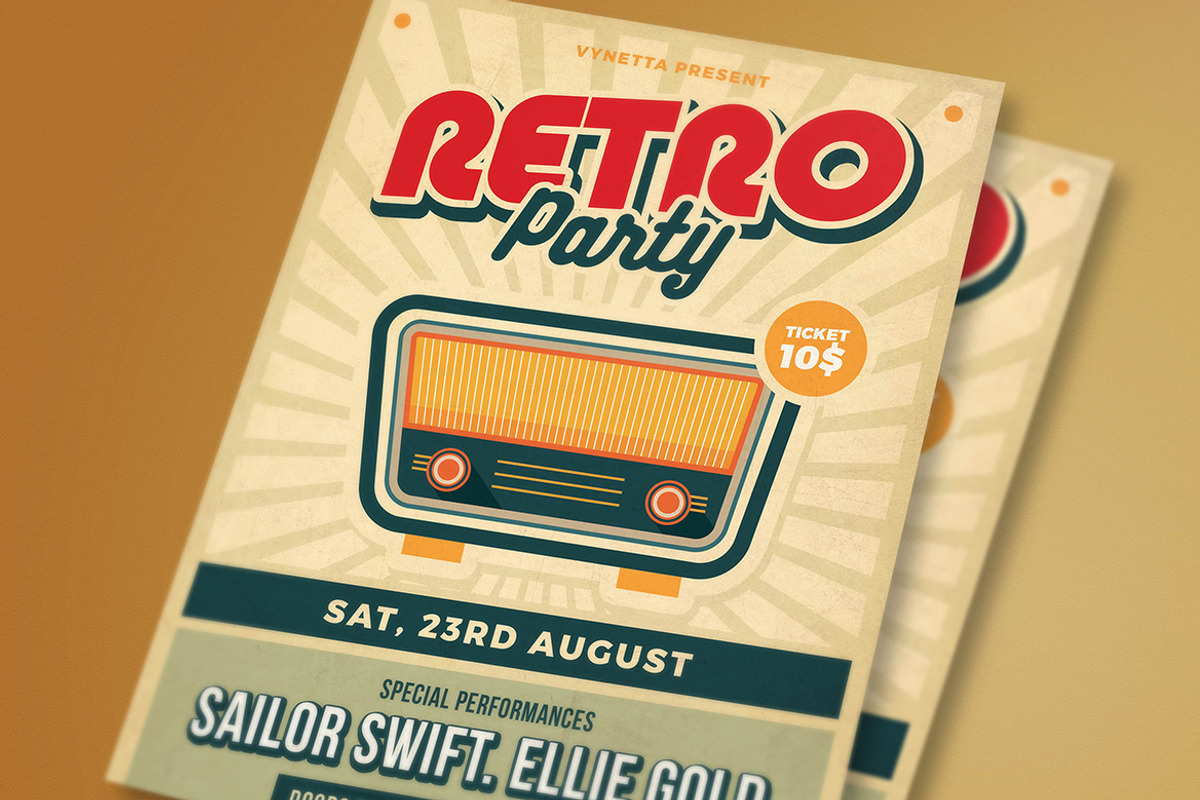 Retro Music Flyer, a Flyer Template by VectorVactory