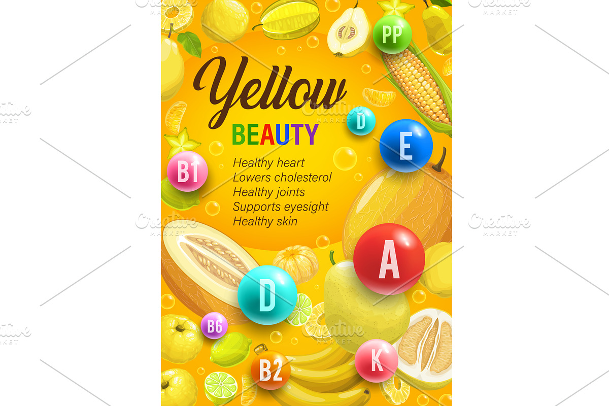 Color rainbow diet yellow day, a Food Illustration by Vector Tradition ...