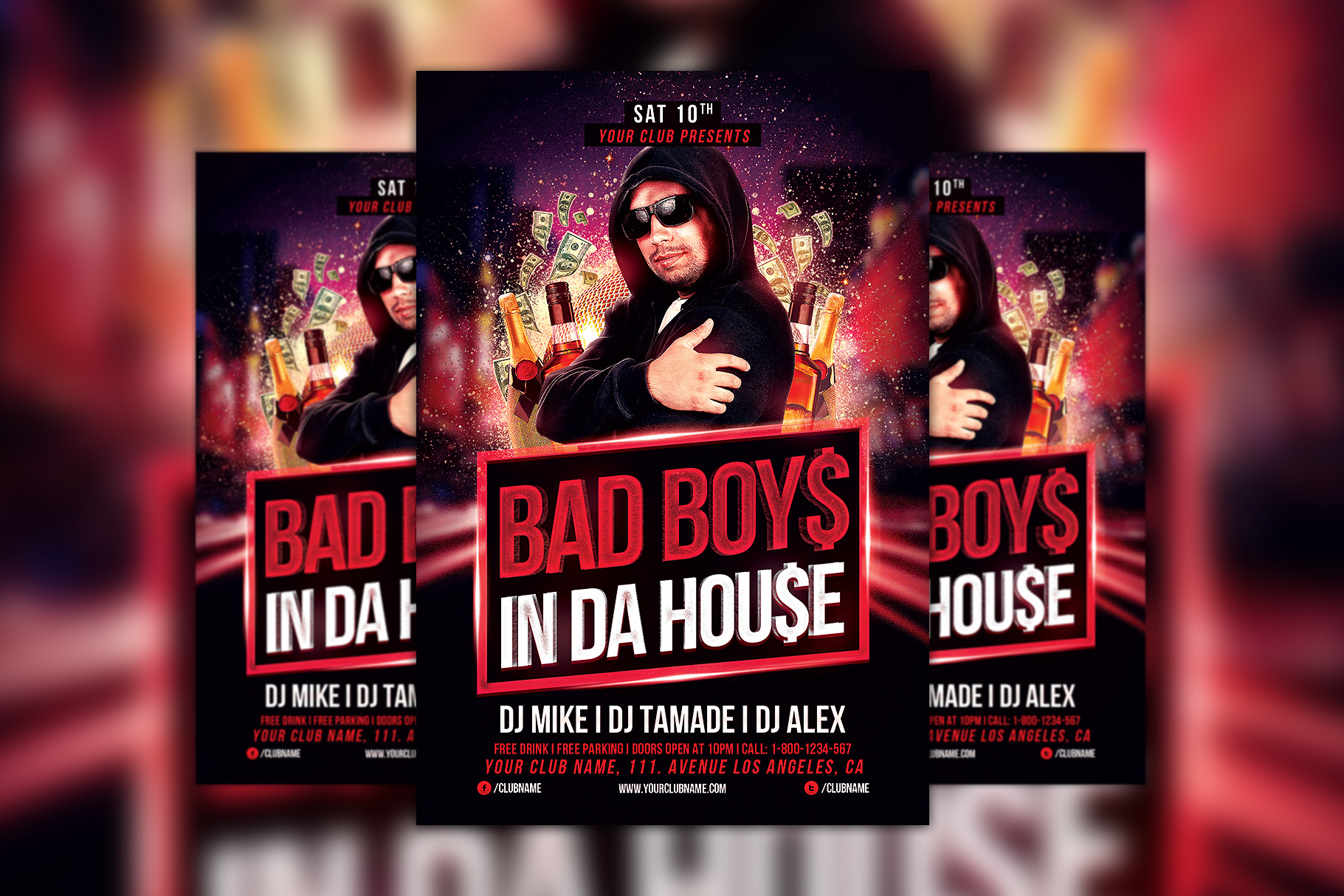 Bad Boys Party Flyer Template, a Flyer Template by Flyermind