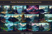 Pixelart Platformer Backgrounds, a Graphic by Marabu Textures Store