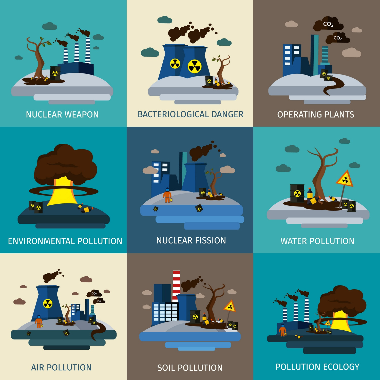 Environmental Pollution Icons Set, an Icon by Alexander Belenkiy ...