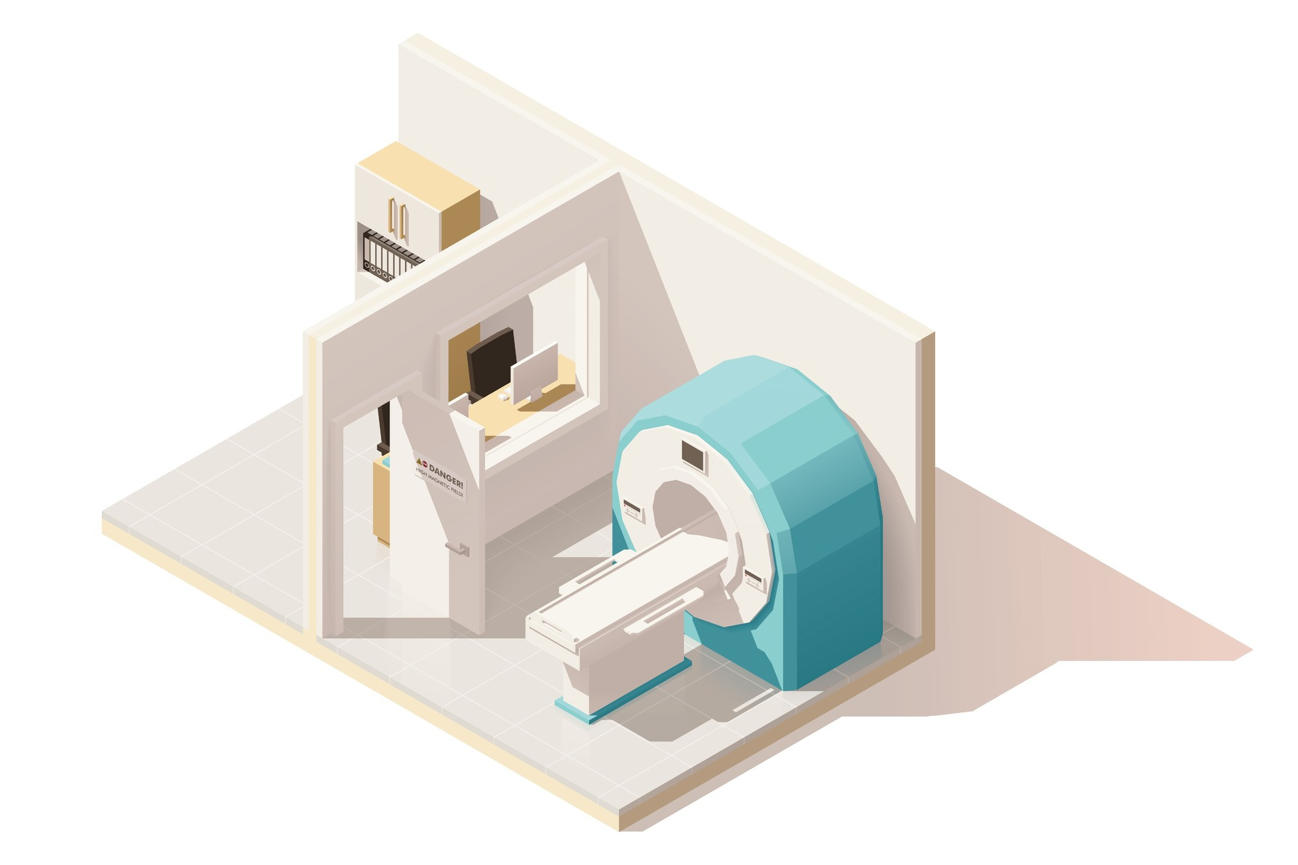 Vector isometric low poly MRI room icon | Graphic Objects ~ Creative Market