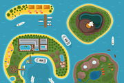 Island top view vector illustration., an Illustration by Vectorstockersland
