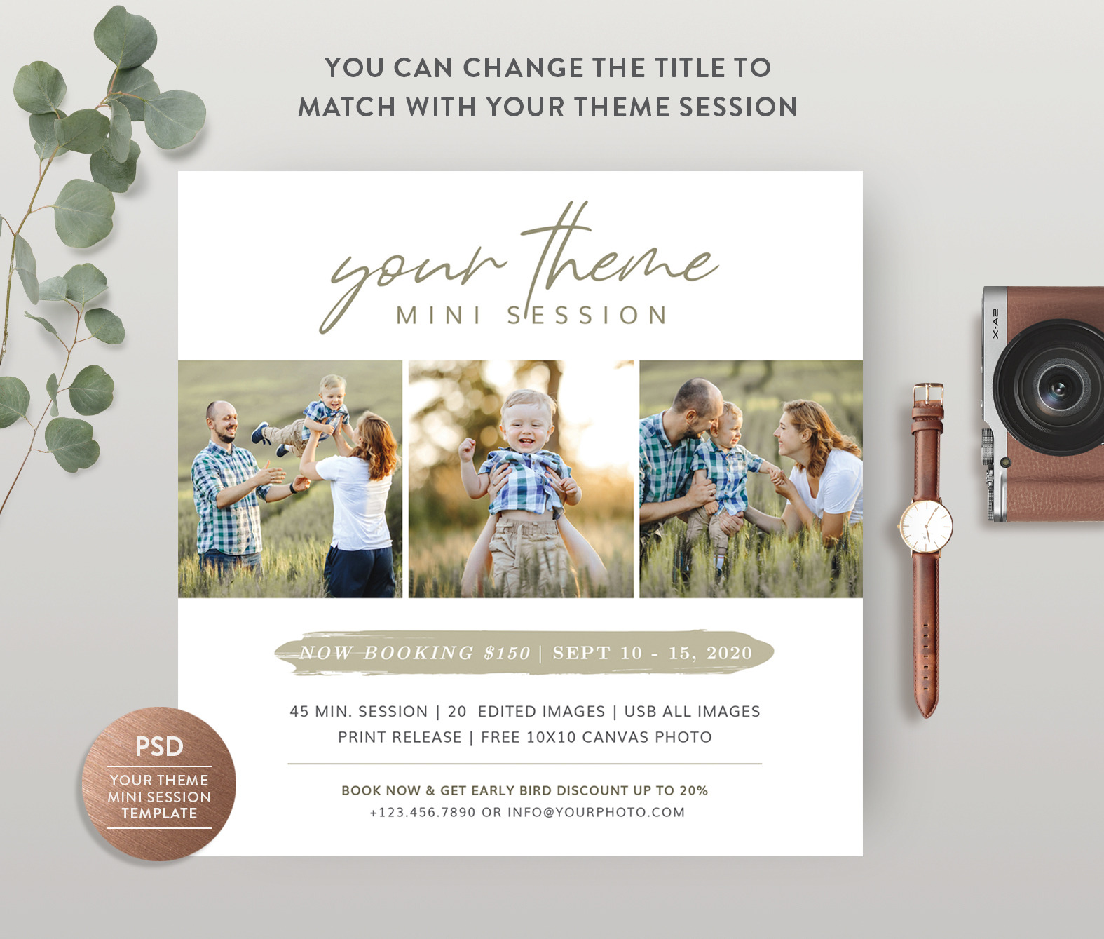 Your Theme Mini Session Flyer Template