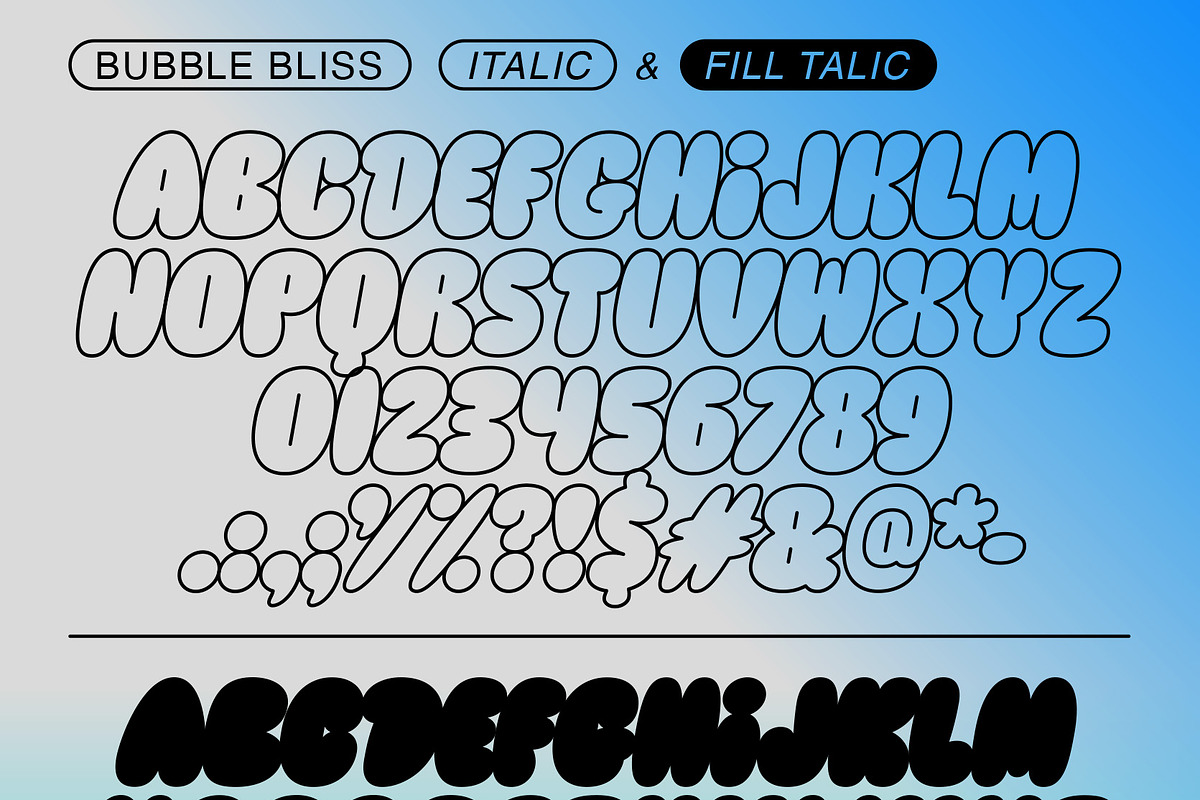 Bubble Bliss Typeface, a Font by MightySHORT