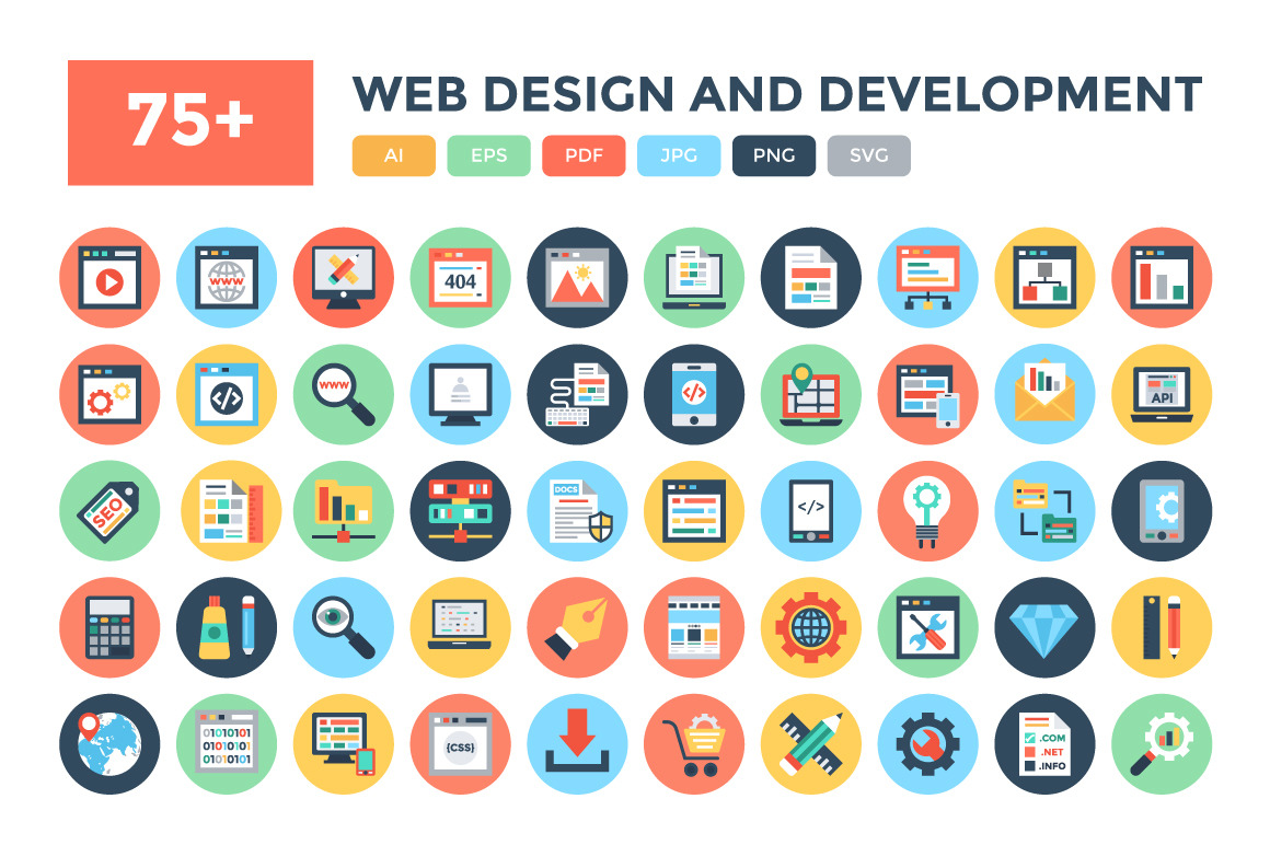 75+ Web Design and Development Icons, an Icon by Vectors Market