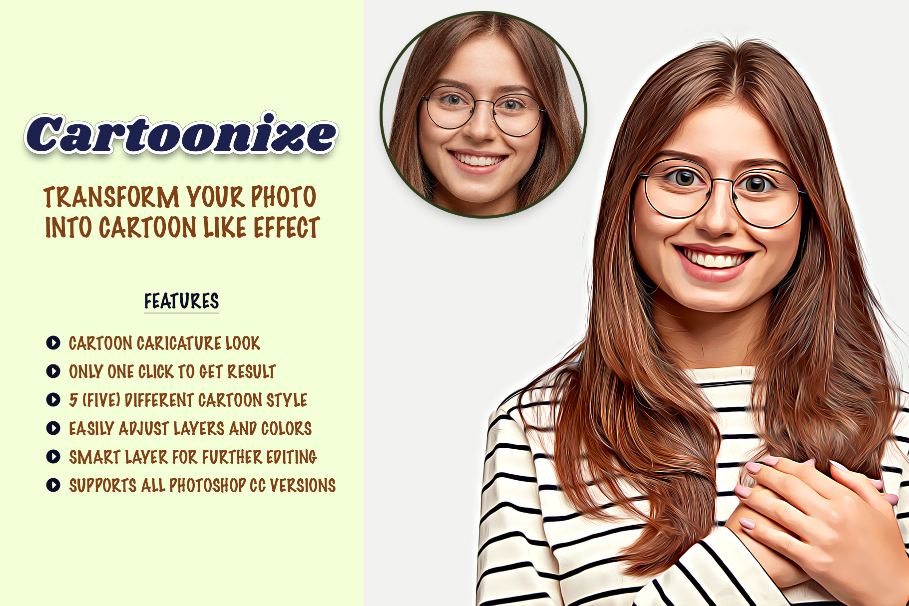 Cartoonize Photoshop Action, an Action Add-On by Hasan_Sumon