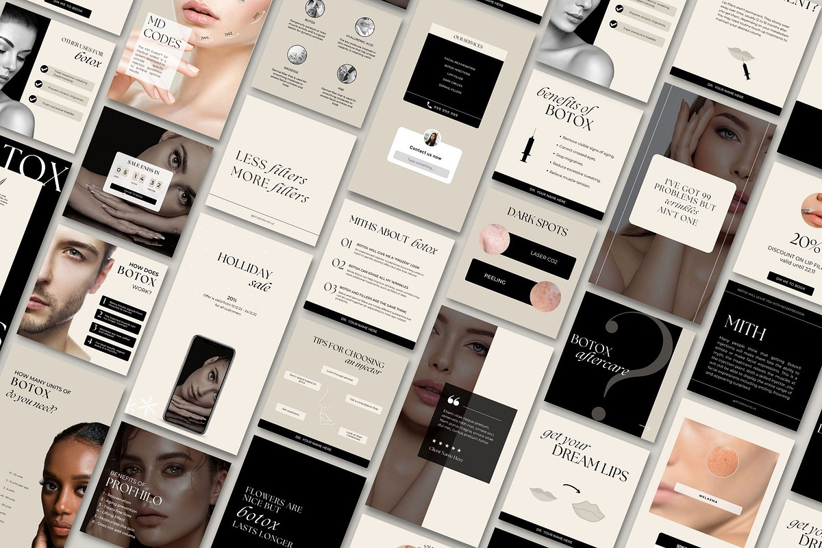 Botox & Fillers Canva Templates, a Social Media Template by Studio Suvelle