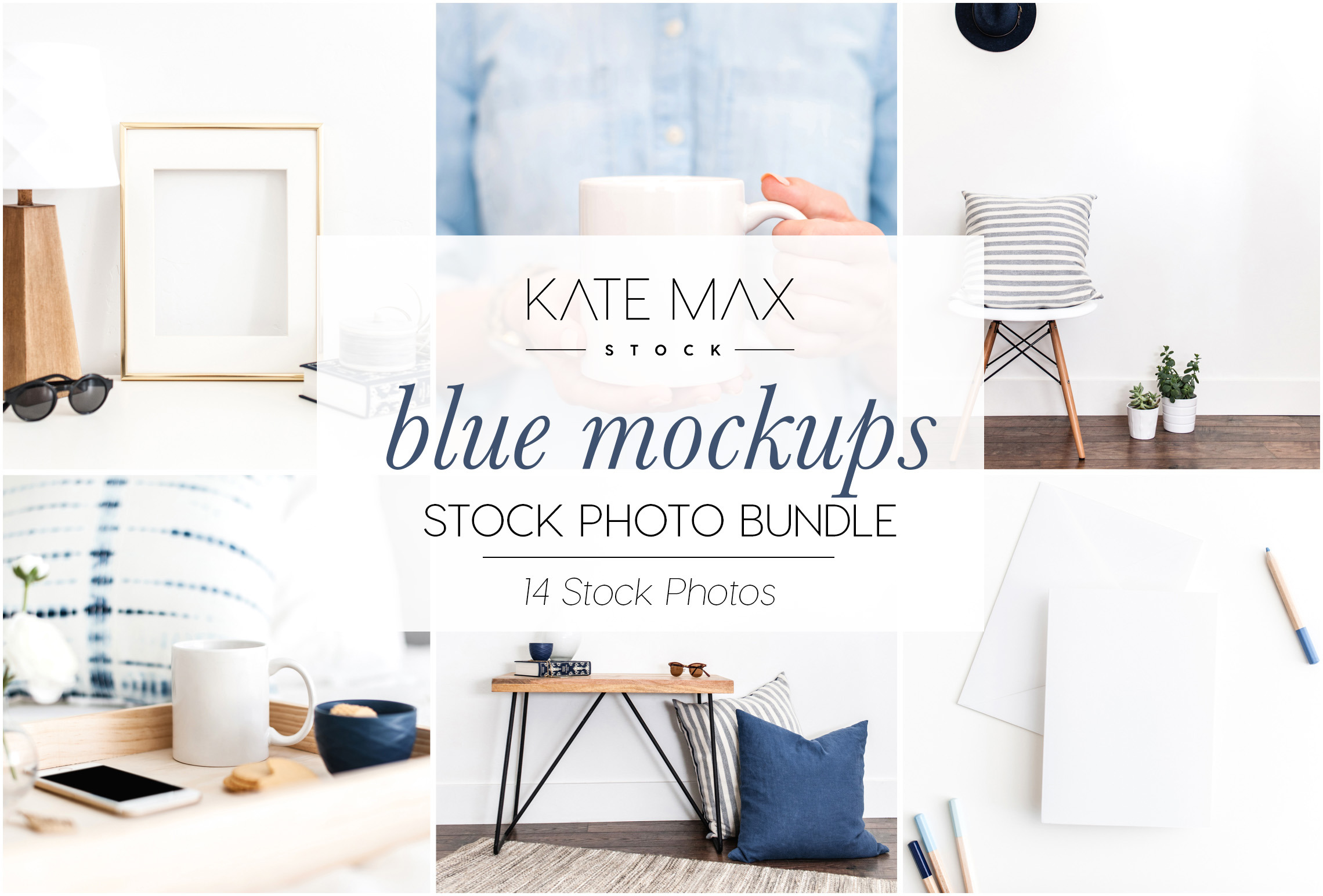 Blue Mockups Stock Photo Bundle, a Product Mockup by Styled Stock House