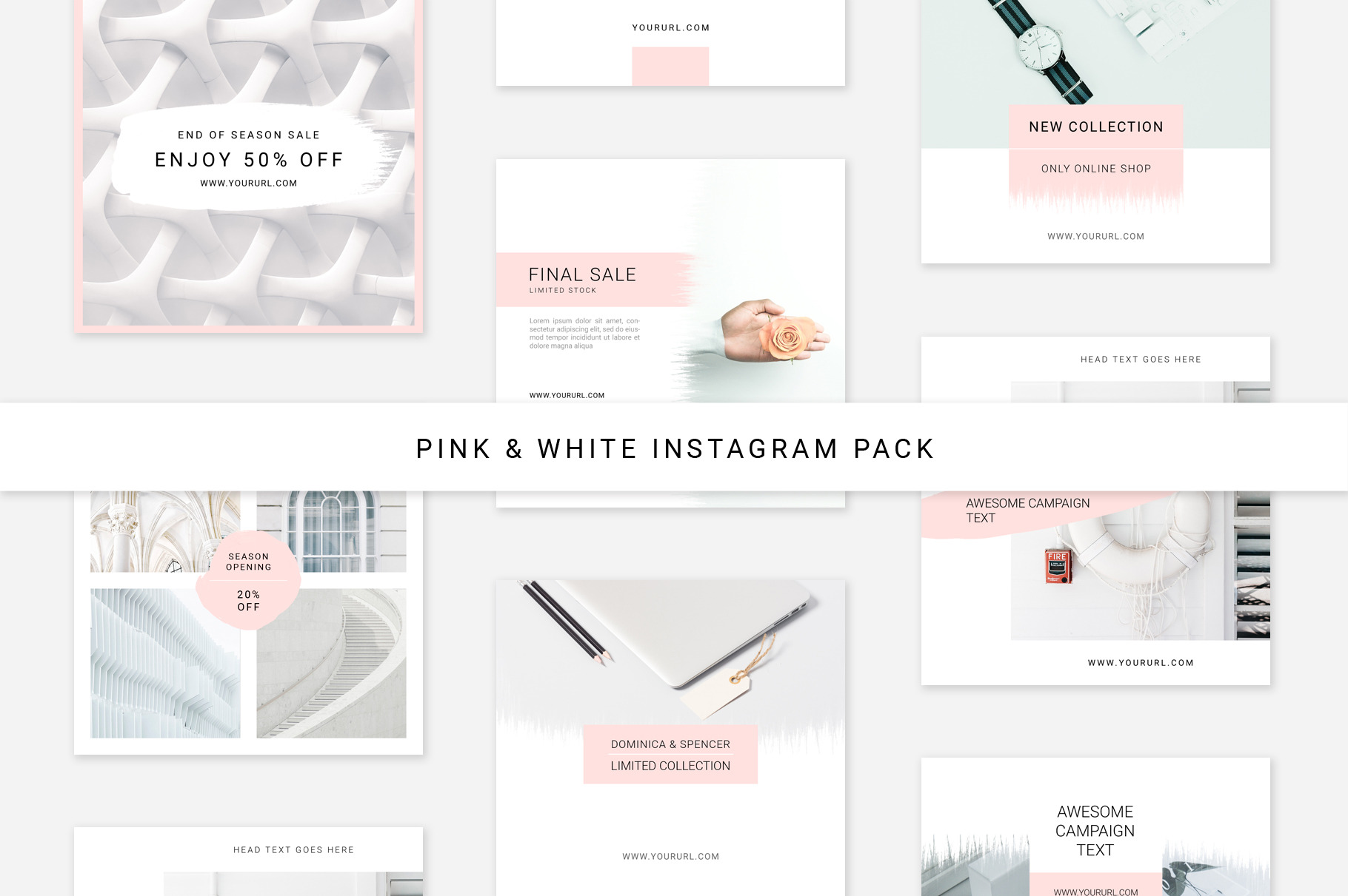 Pink & White Instagram Pack, a Social Media Template by Swiss_cube