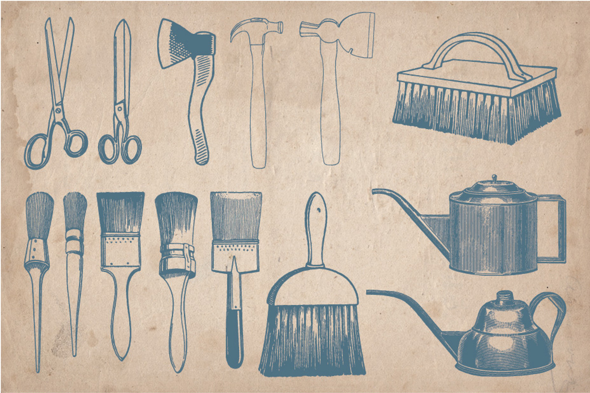Vintage Tools, a Technology Illustration by Mr Vintage