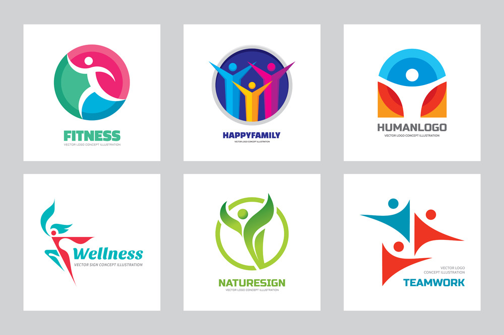 Human Character Vector Logo Set | Branding & Logo Templates ~ Creative ...