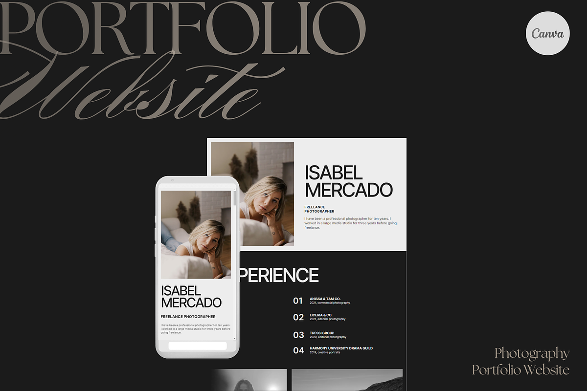 Portfolio Website Template in Canva