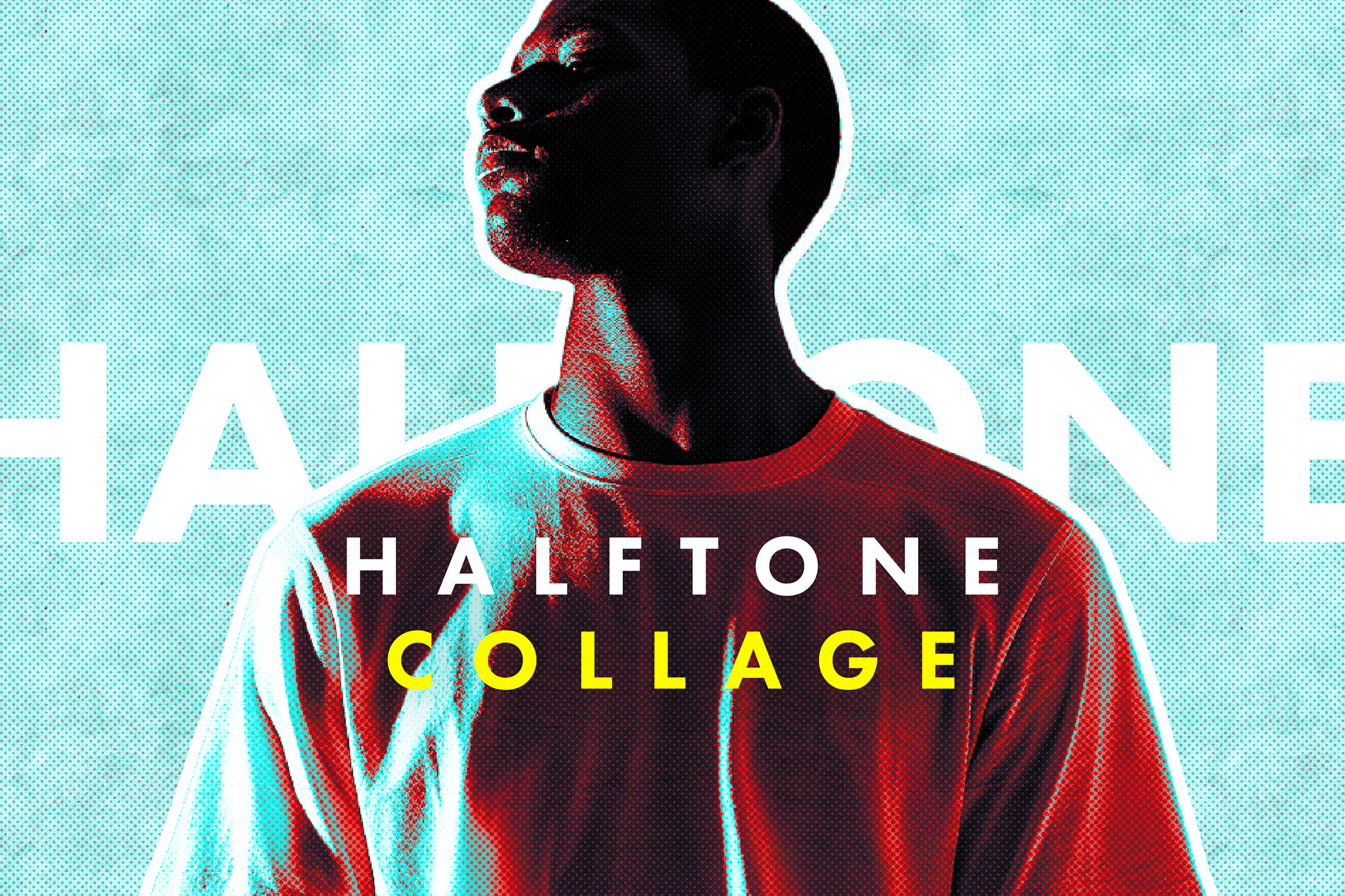 Halftone Collage Photo Effect, a Layer Style Add-On by Design Squad