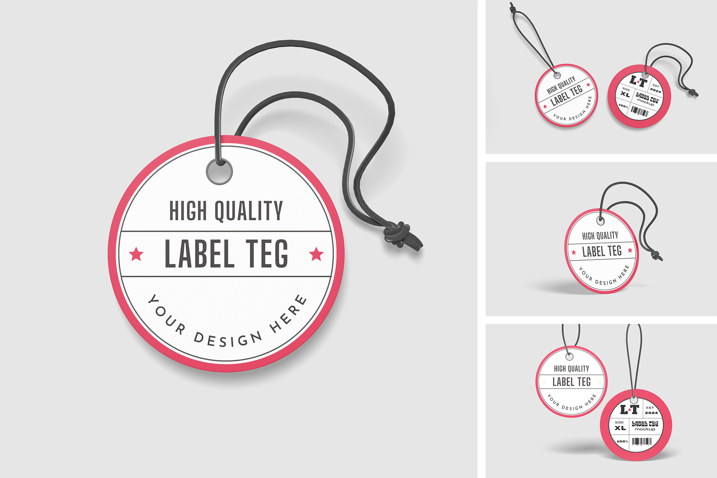 Round Label Tag Mockup, a Product Mockup by DxSLEX