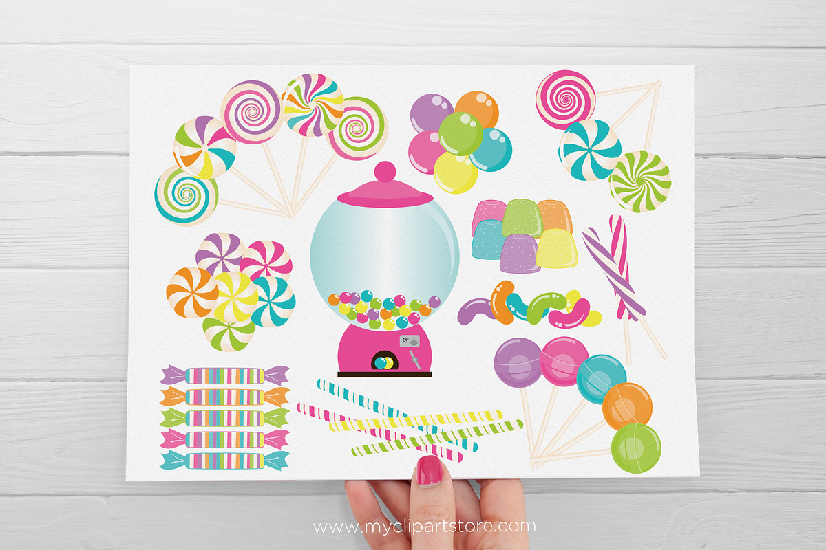 Candyland Sweets Clipart, SVG, a Food Illustration by MyClipArtStore
