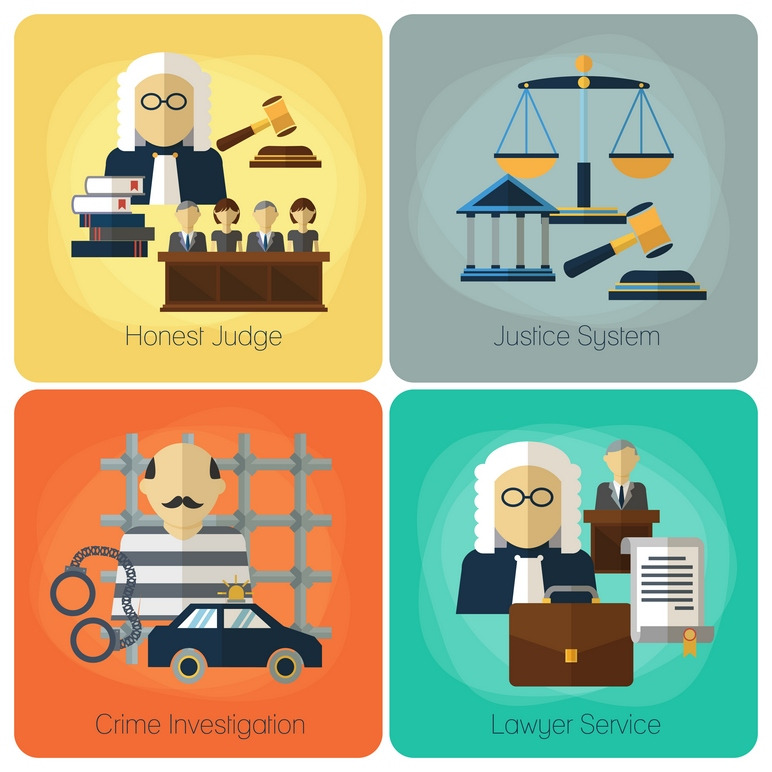 Legal services and justice concept, an Illustration by Microvector