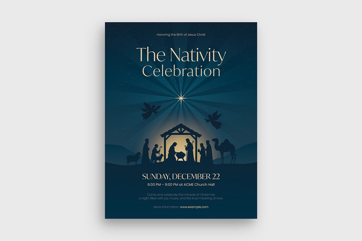 Christmas Nativity Flyer Template, a Flyer Template by BrandPacks