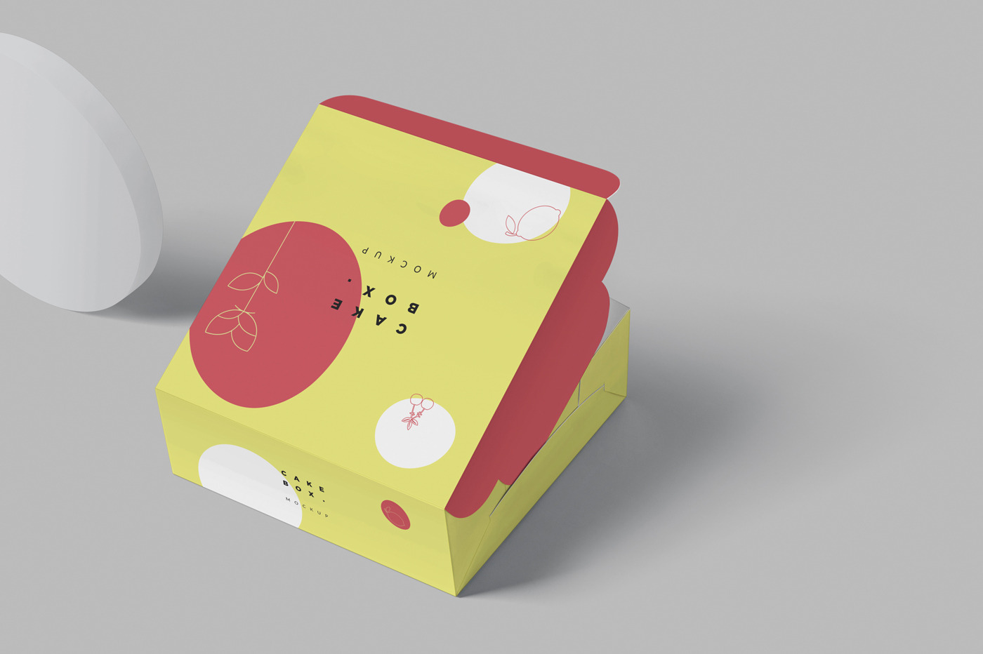 Square Cake Cardboard Box Mockups, a Packaging Mockup by DesignNeutrons