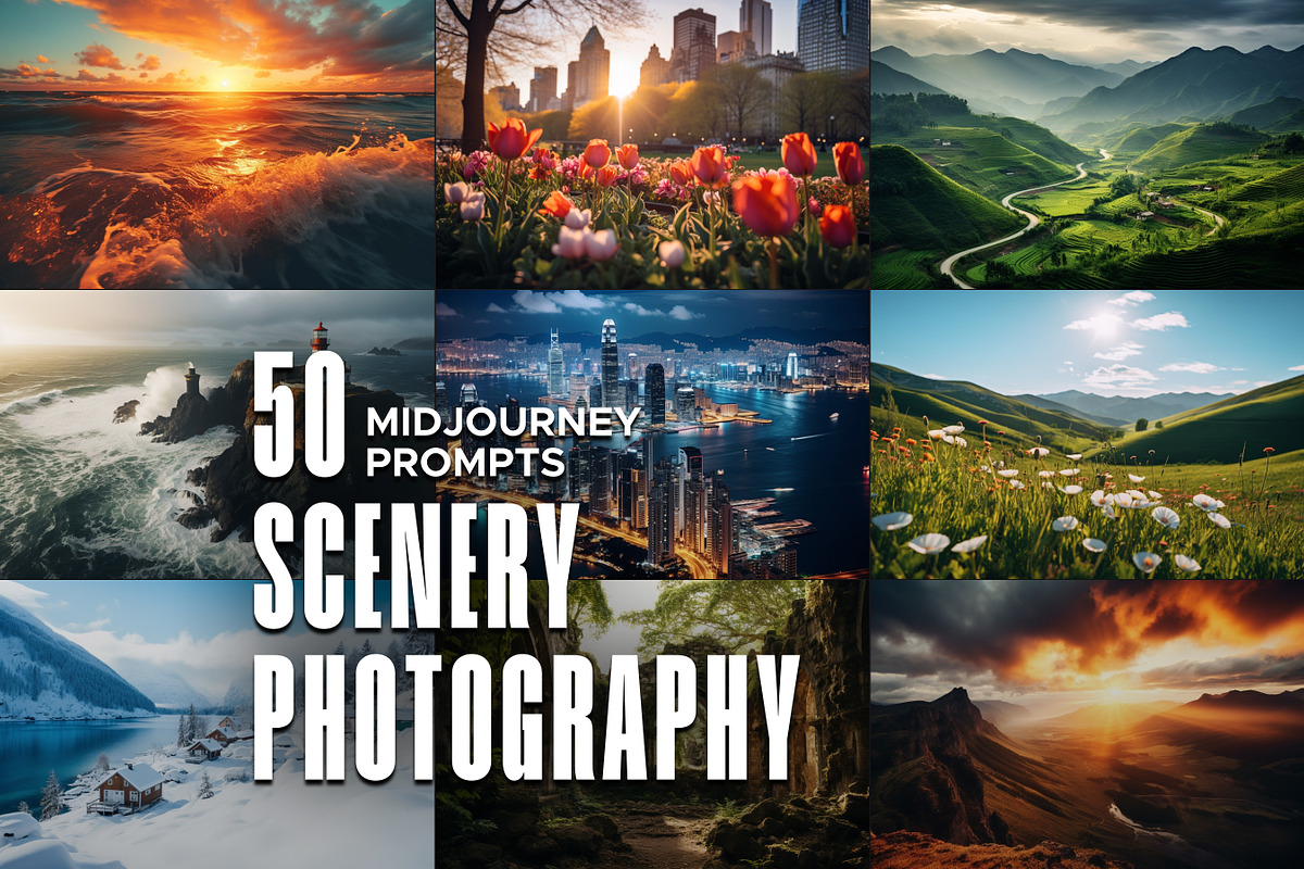 50 Scenery Photography Prompts, an Object Graphic by MadeByAI Studio