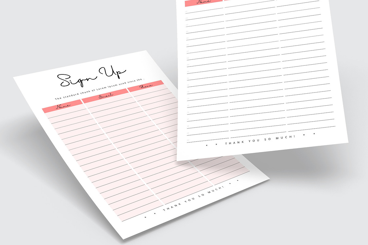 Sign Up Sheet Canva Template, a Stationery Template by Amit Debnath