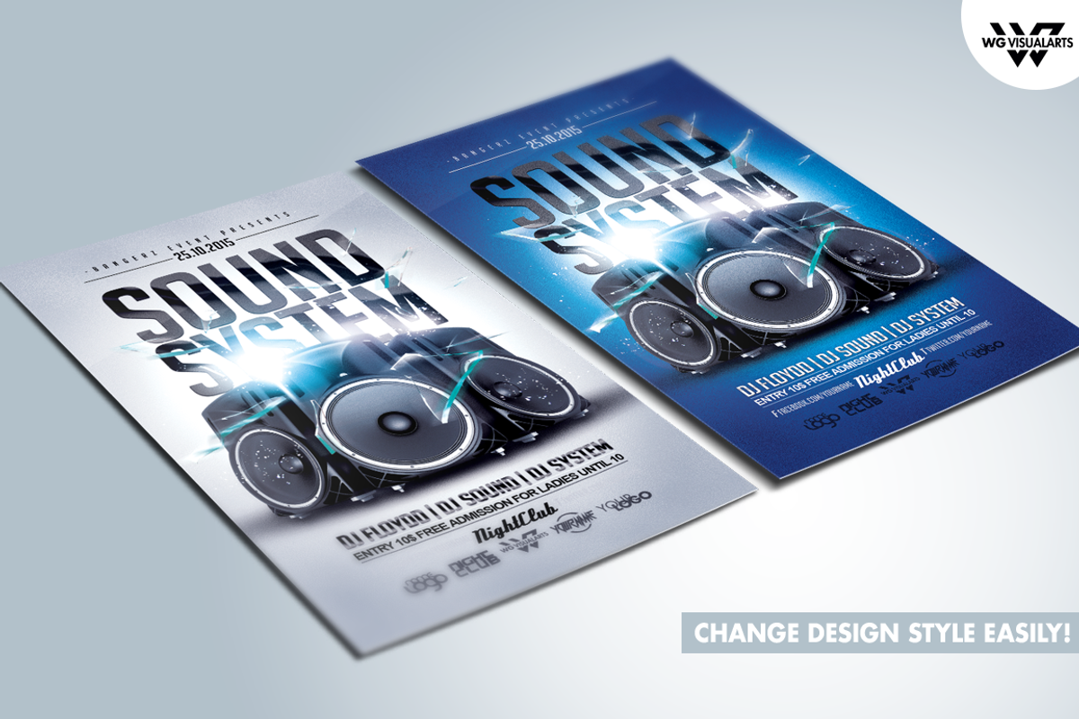 SOUND SYSTEM Flyer Template, a Flyer Template by WG DESIGN