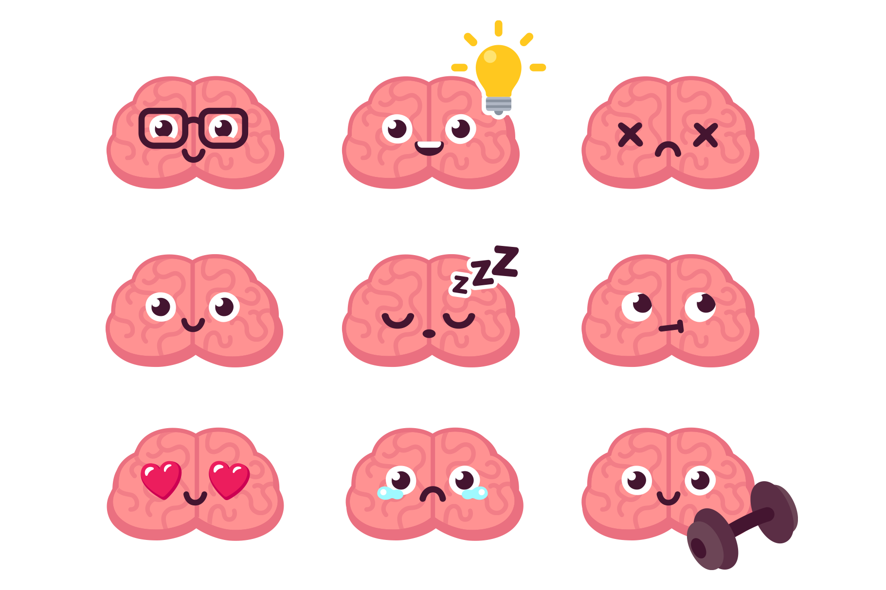 Brain emoticons, an Education Illustration by Irina Mir