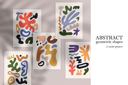 3d flat geometric abstract designs | Background Graphics ~ Creative Market