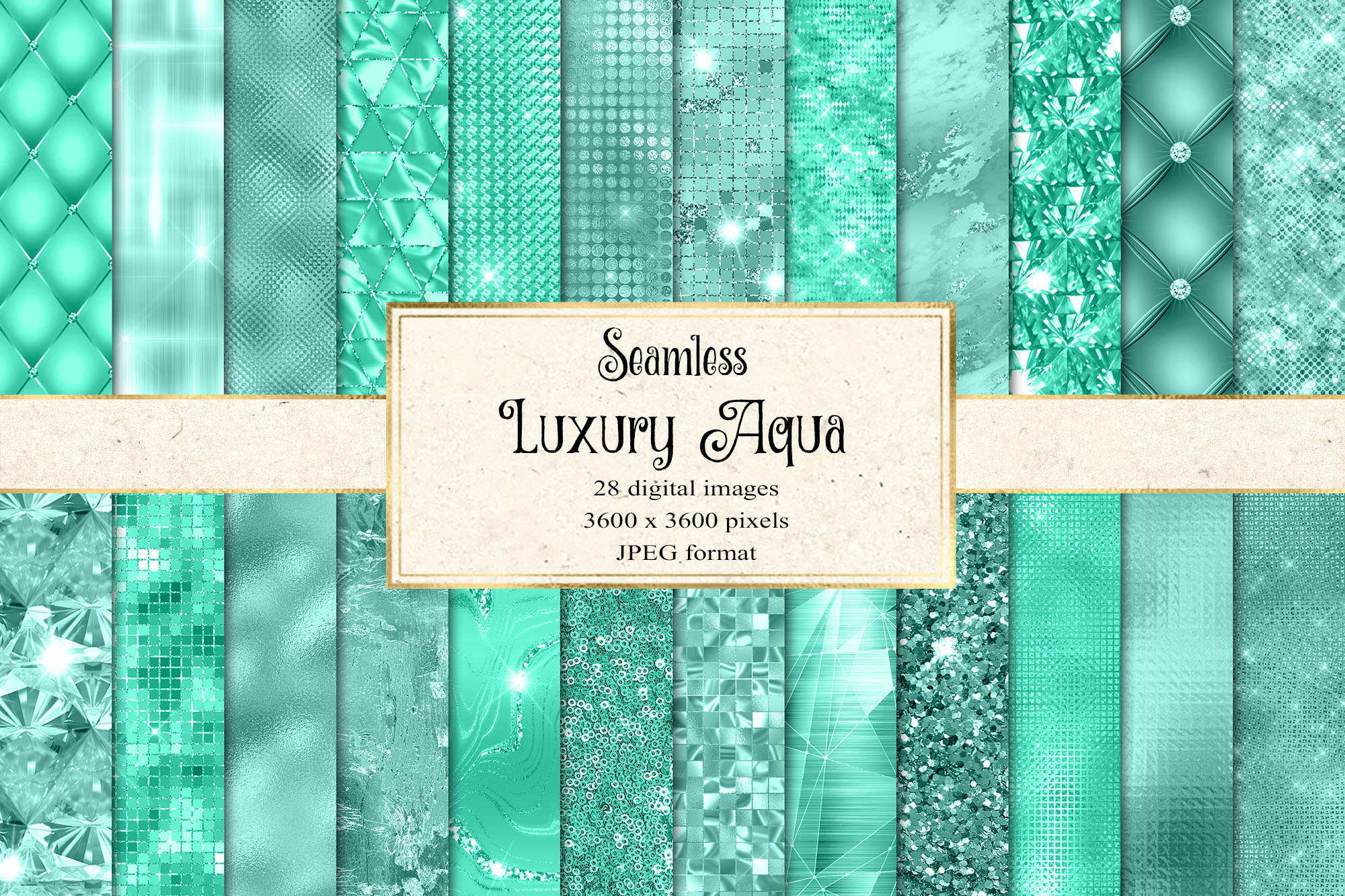 Luxury Aqua Digital paper, a Texture Graphic by Digital Curio