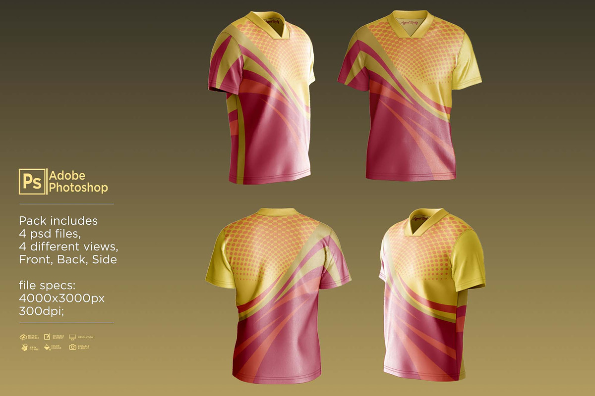 T-Shirt V-Neck Collar Mockup